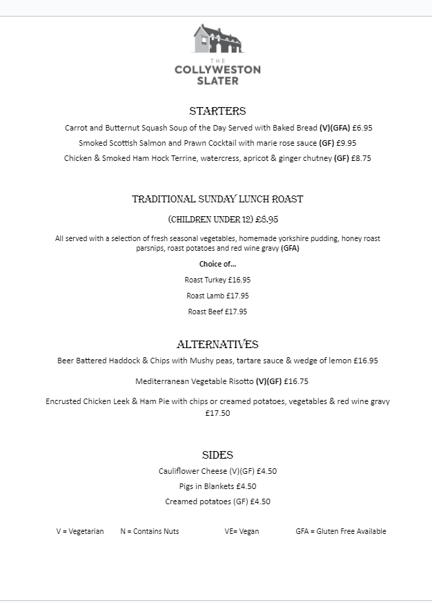 About Our Food — The Collyweston Slater