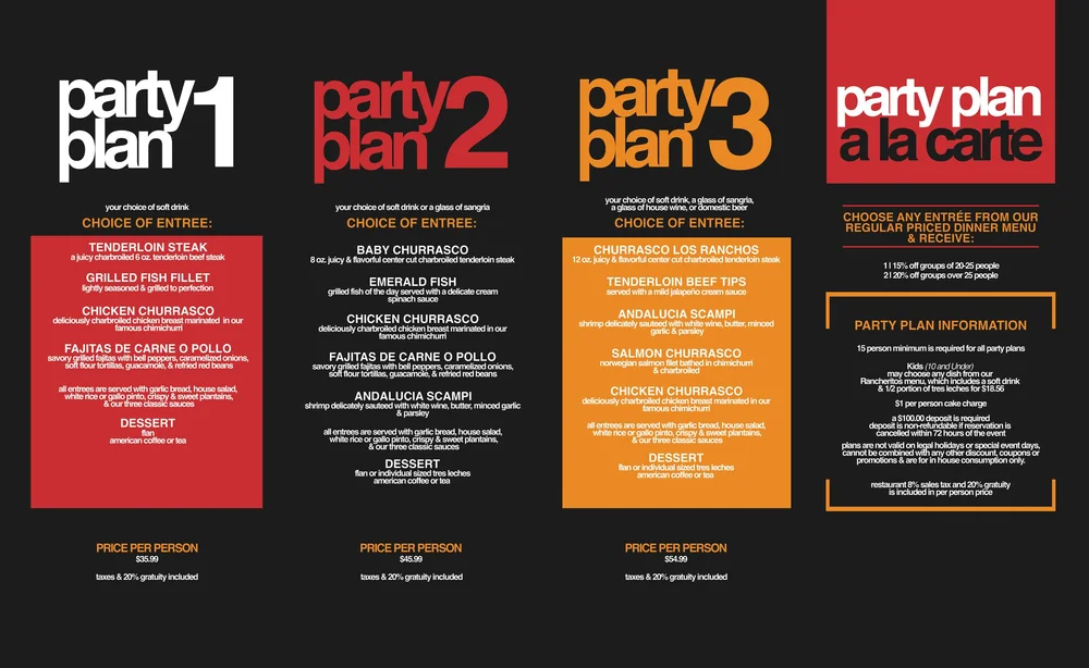 Menu — Los Ranchos Steak House