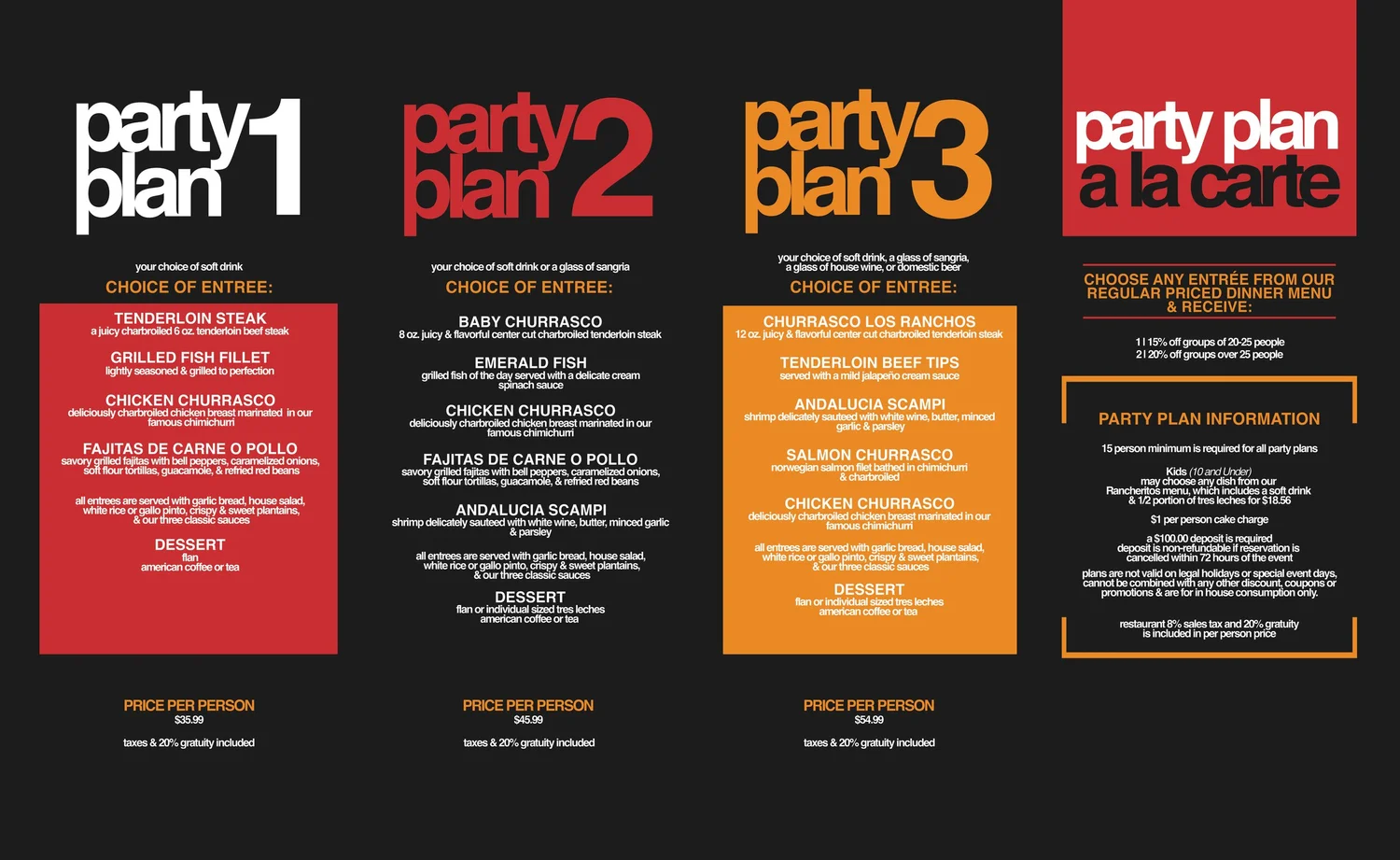 Menu — Los Ranchos Steak House