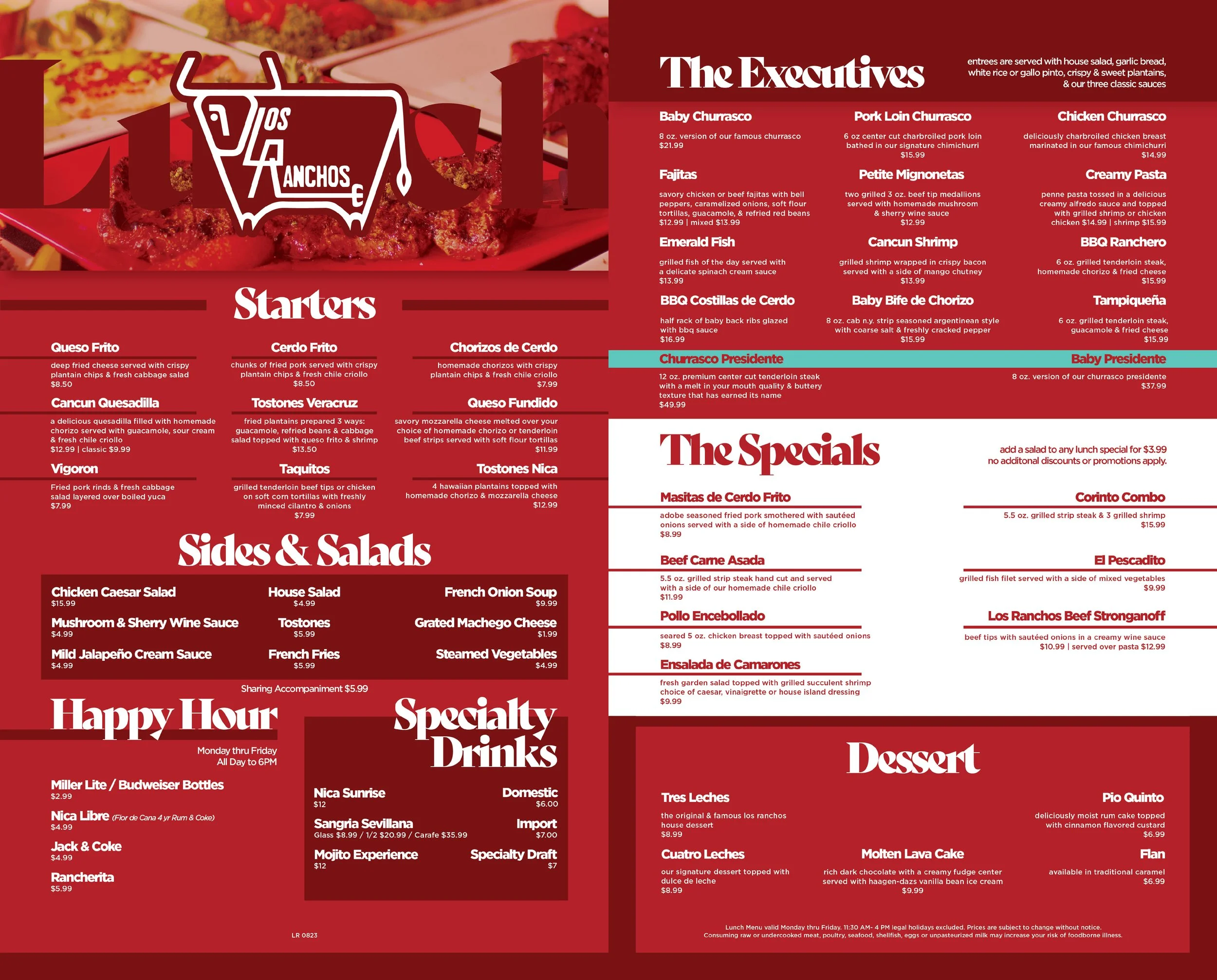 Menu — Los Ranchos Steak House