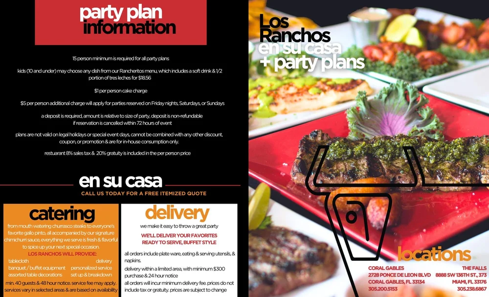 Menu — Los Ranchos Steak House