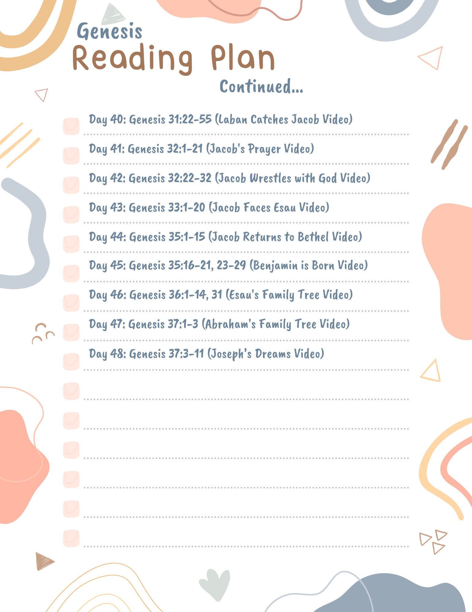 Genesis Reading Plan
