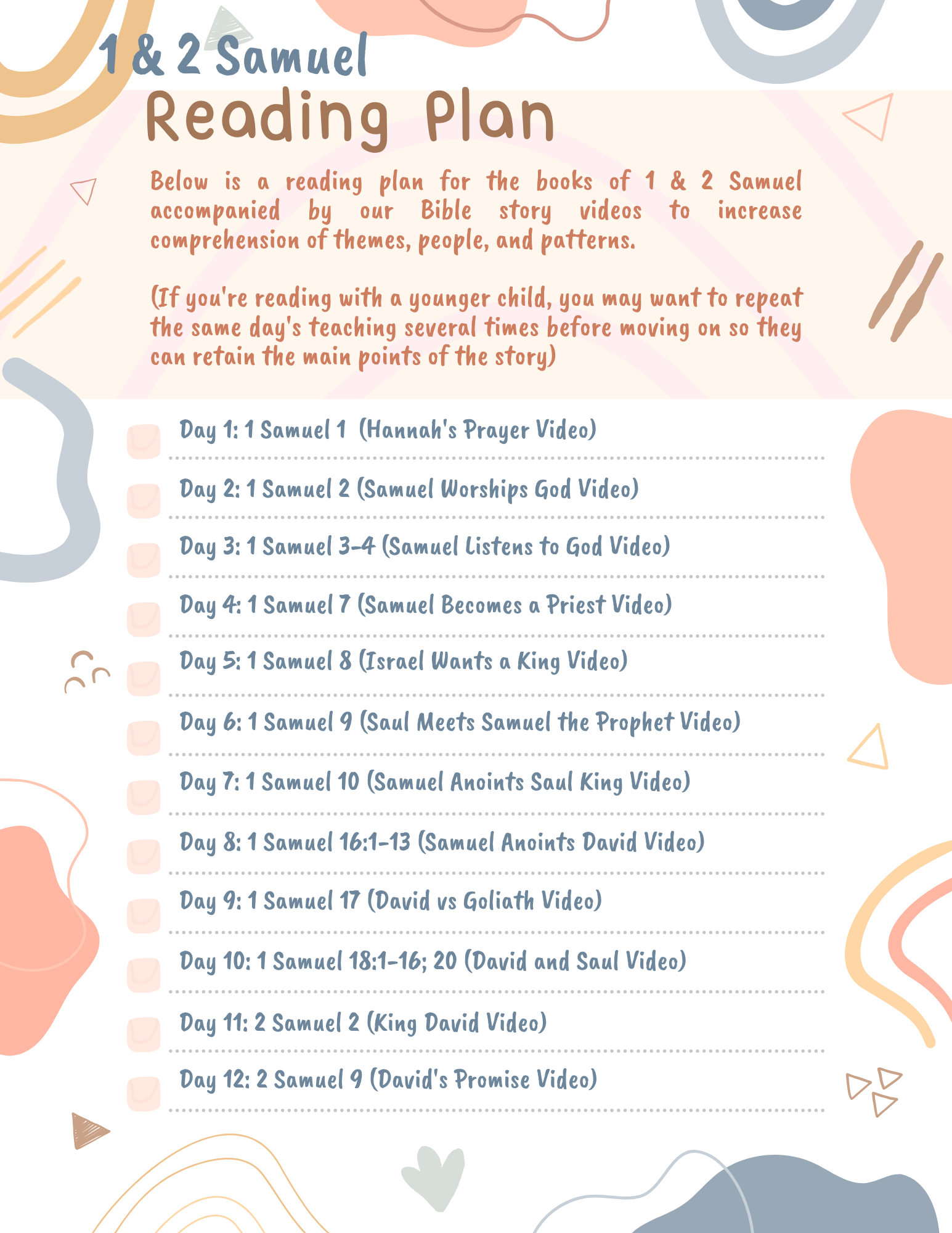 1 & 2 Samuel Reading Plan