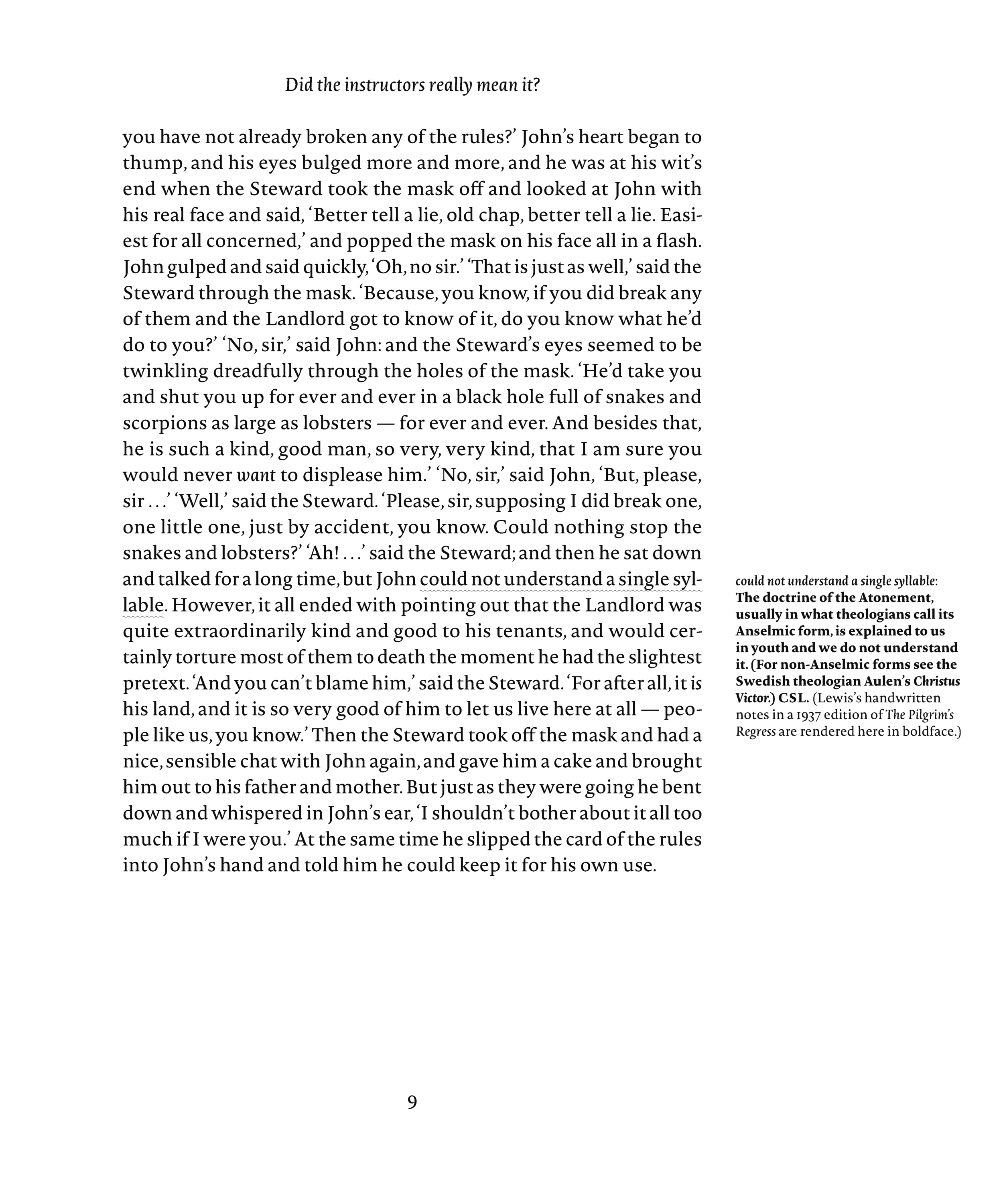 Lewis, The Pilgrim's Regress, annotated edition — KW Book Design