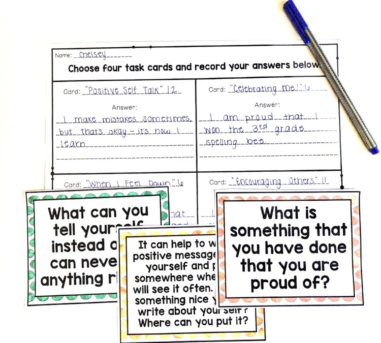 Self Esteem Worksheets For Elementary Kids