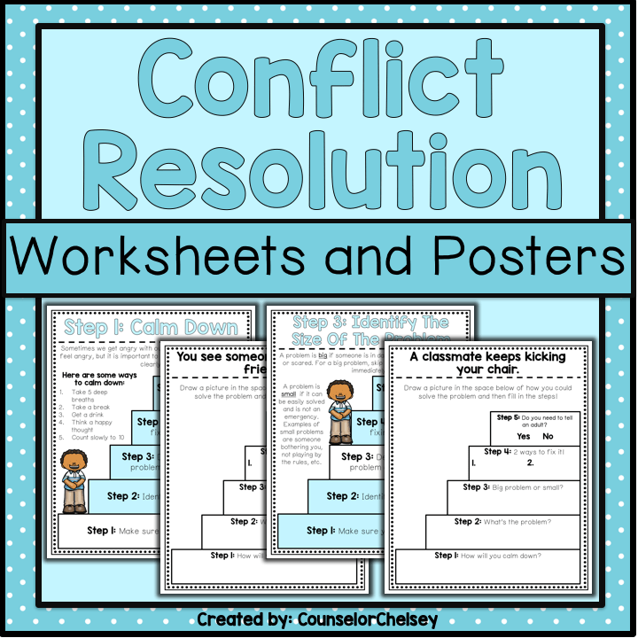 Conflict Resolution Cut And Paste Activities — Counselor Chelsey ...