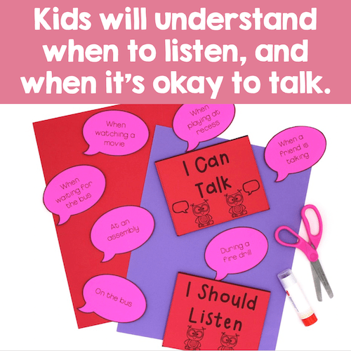 Self Control Chart & Activities To Help Kids With Blurting Out