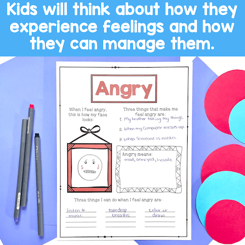 Anger Management Foldable Activities - Summer Themed