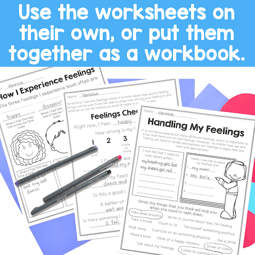 Anger Management Foldable Activities - Summer Themed