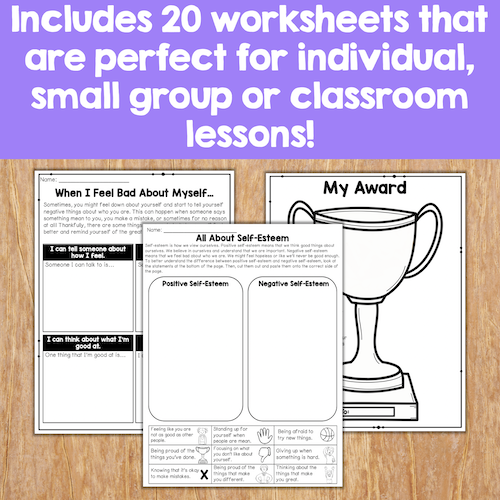 Self Esteem Worksheets For Elementary Kids