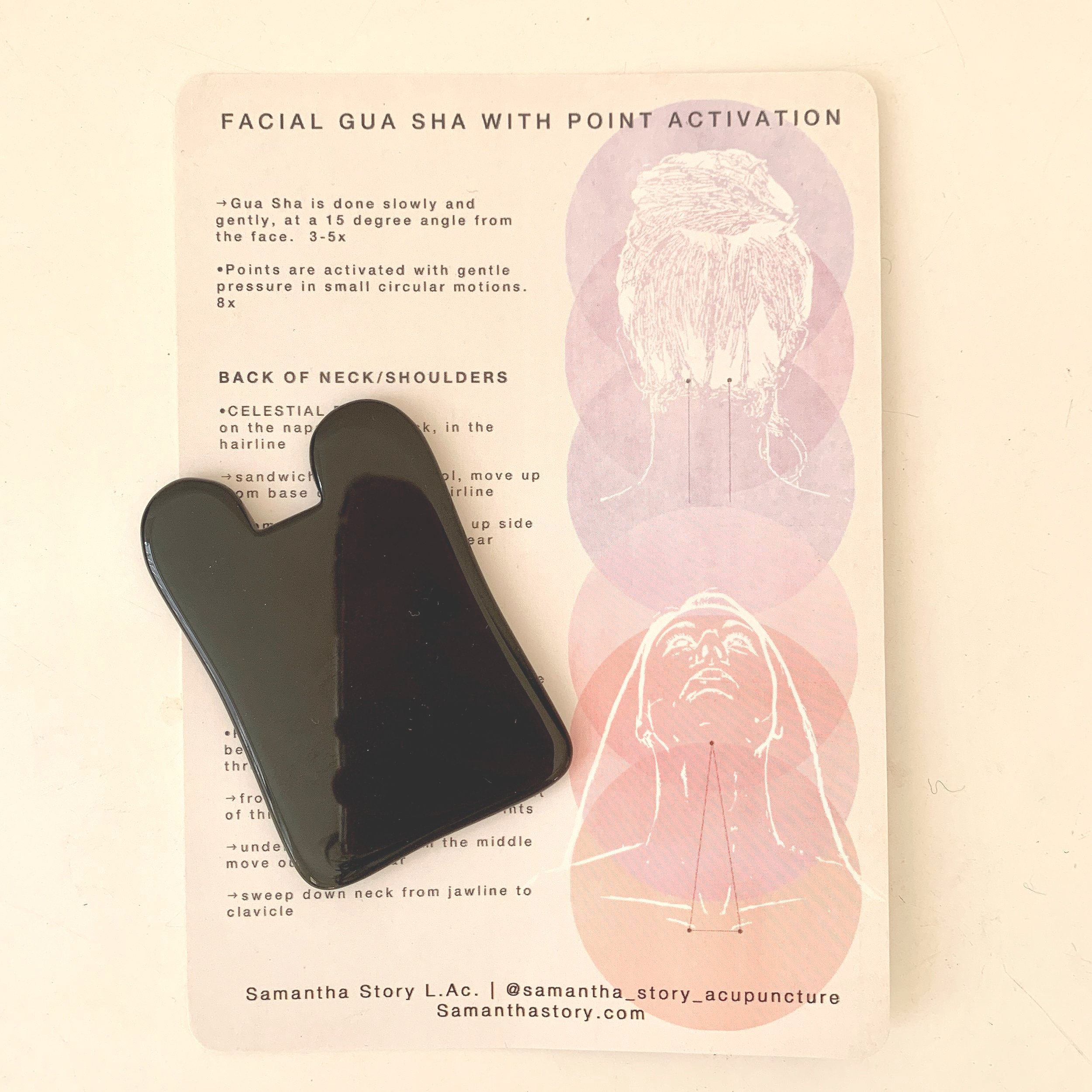 Facial Gua Sha Tool Obsidian For Lymphatic Drainage Skin Health Tmj Lifting And Sculpting