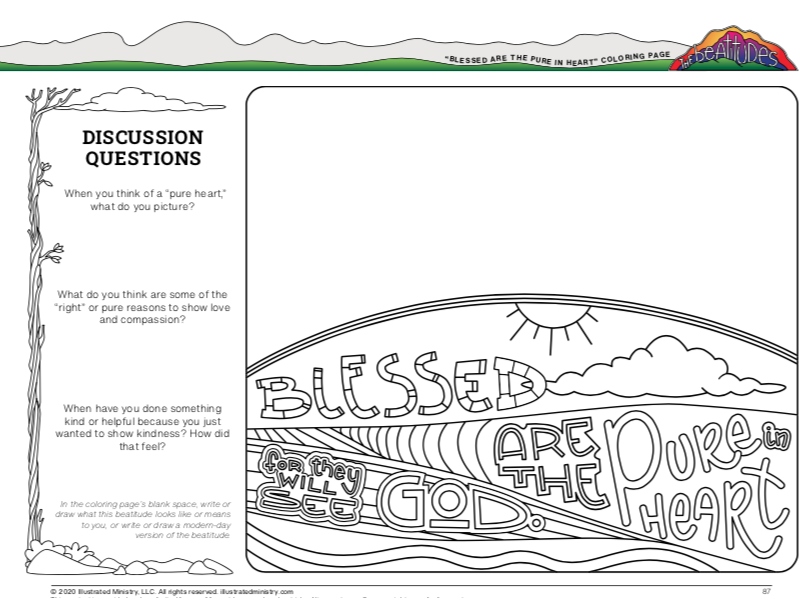 Blessed Are The Pure In Heart Coloring Page