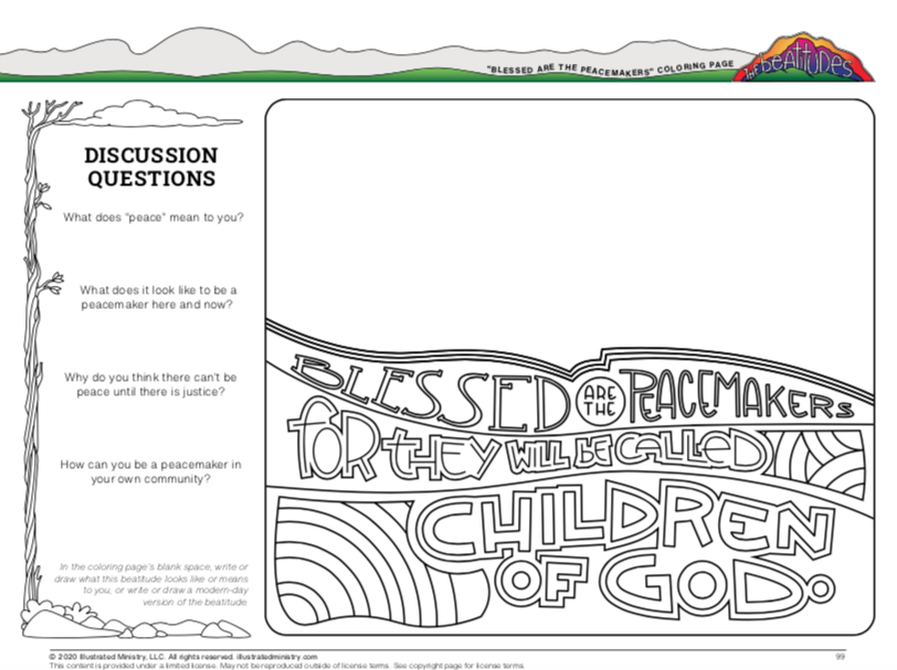 Blessed Are The Peacemakers Coloring Page