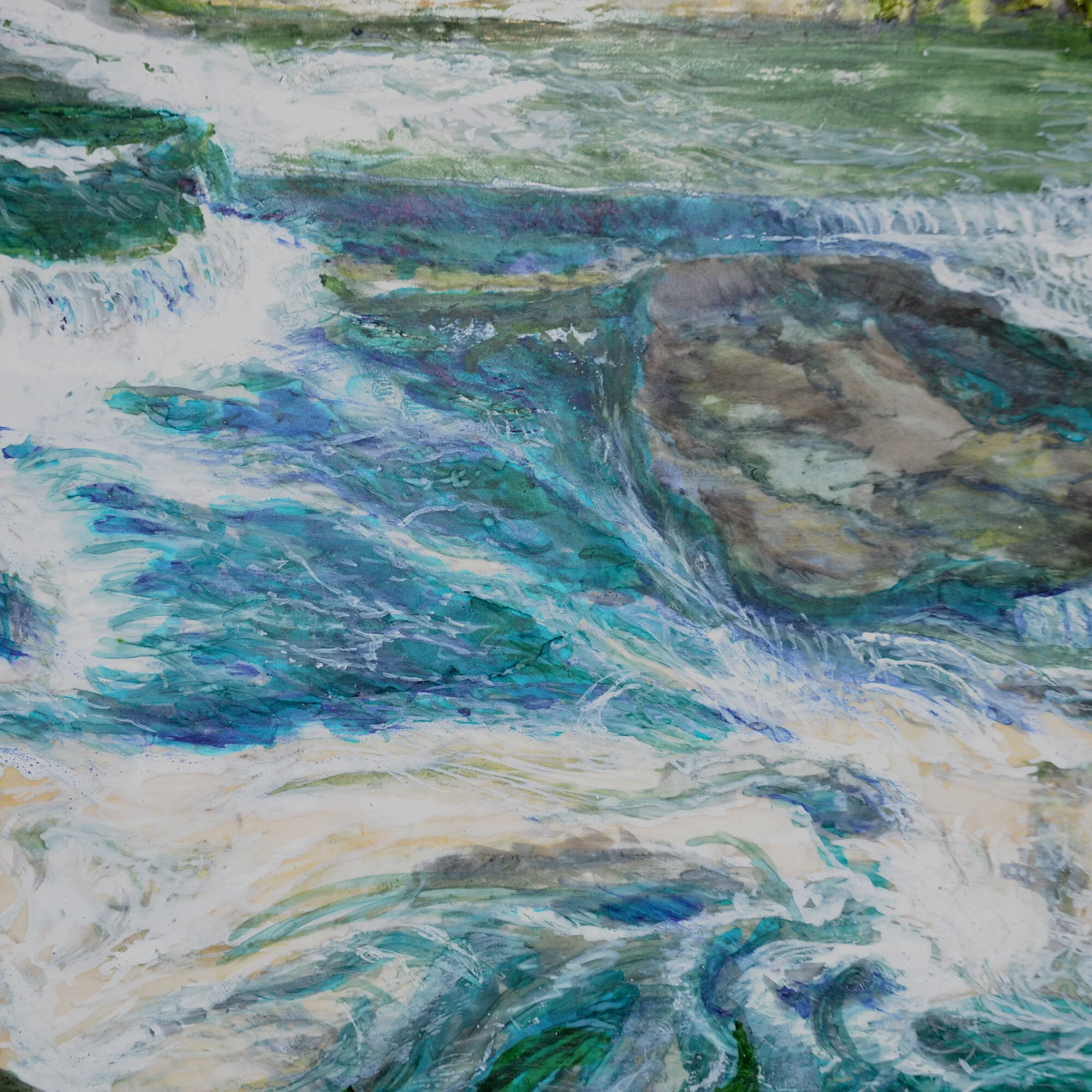 Abstract Watercolor Artwork River Waves