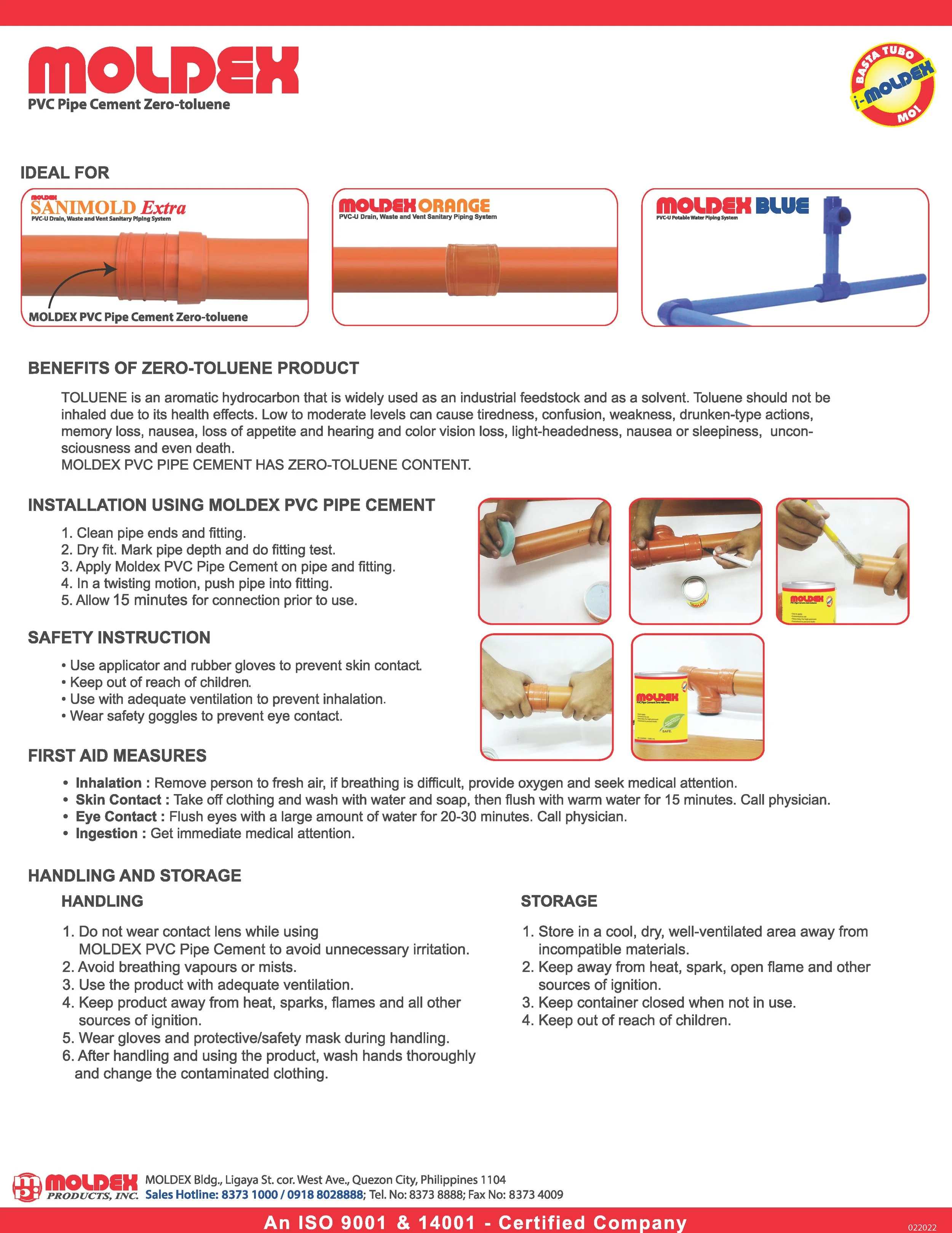 PVC PIPE CEMENT BROCHURE — MOLDEX PRODUCTS, INC. | Philippines' Leading ...