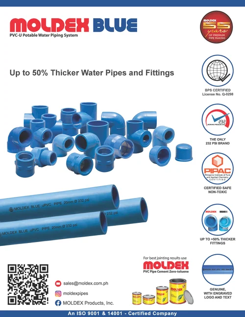MOLDEX BLUE BROCHURE — MOLDEX PRODUCTS, INC. | Philippines' Leading Manufacturer PVC, PE and PPR ...