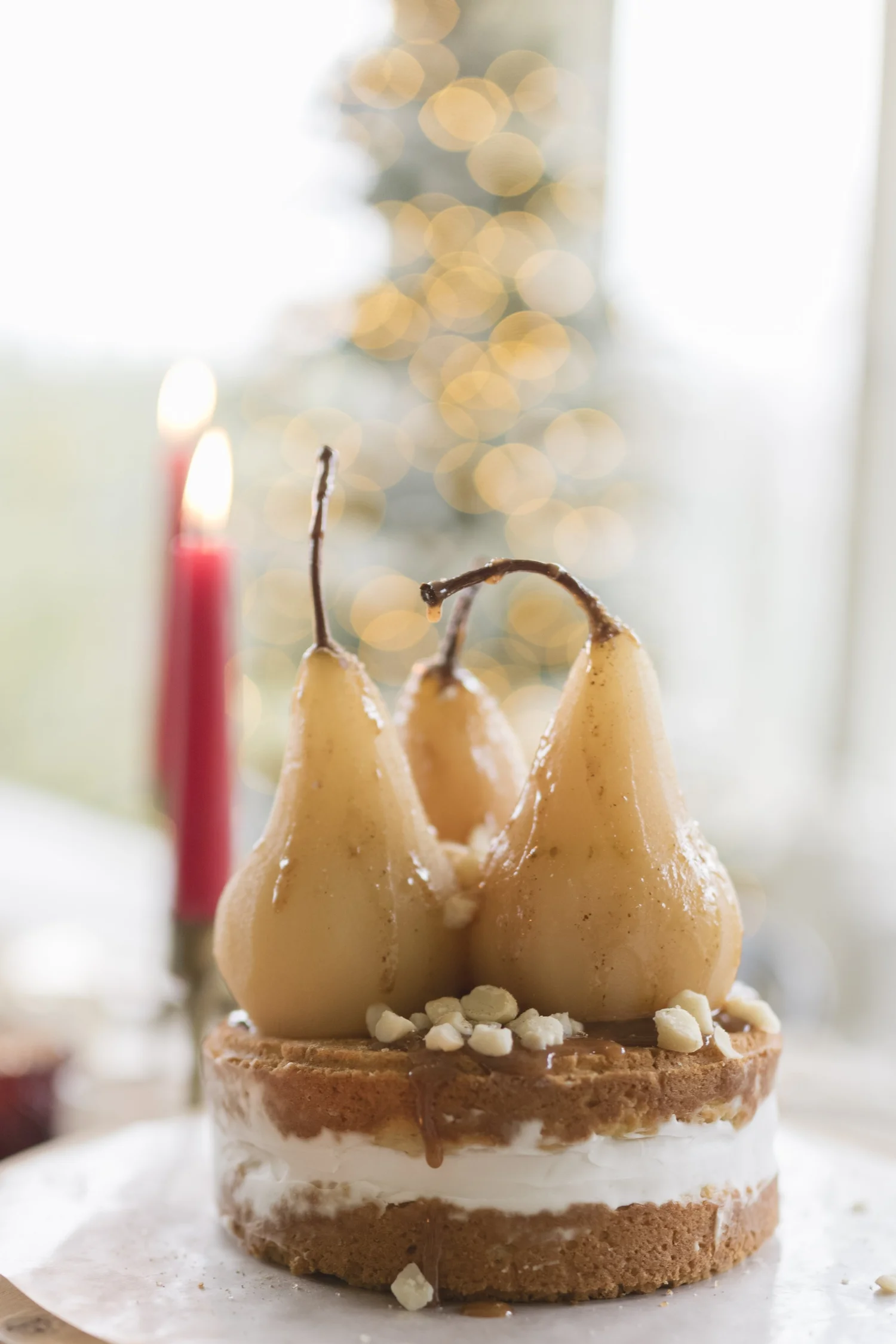 Poached Pear Caramel Cake- A December Delight! - Azure Farm