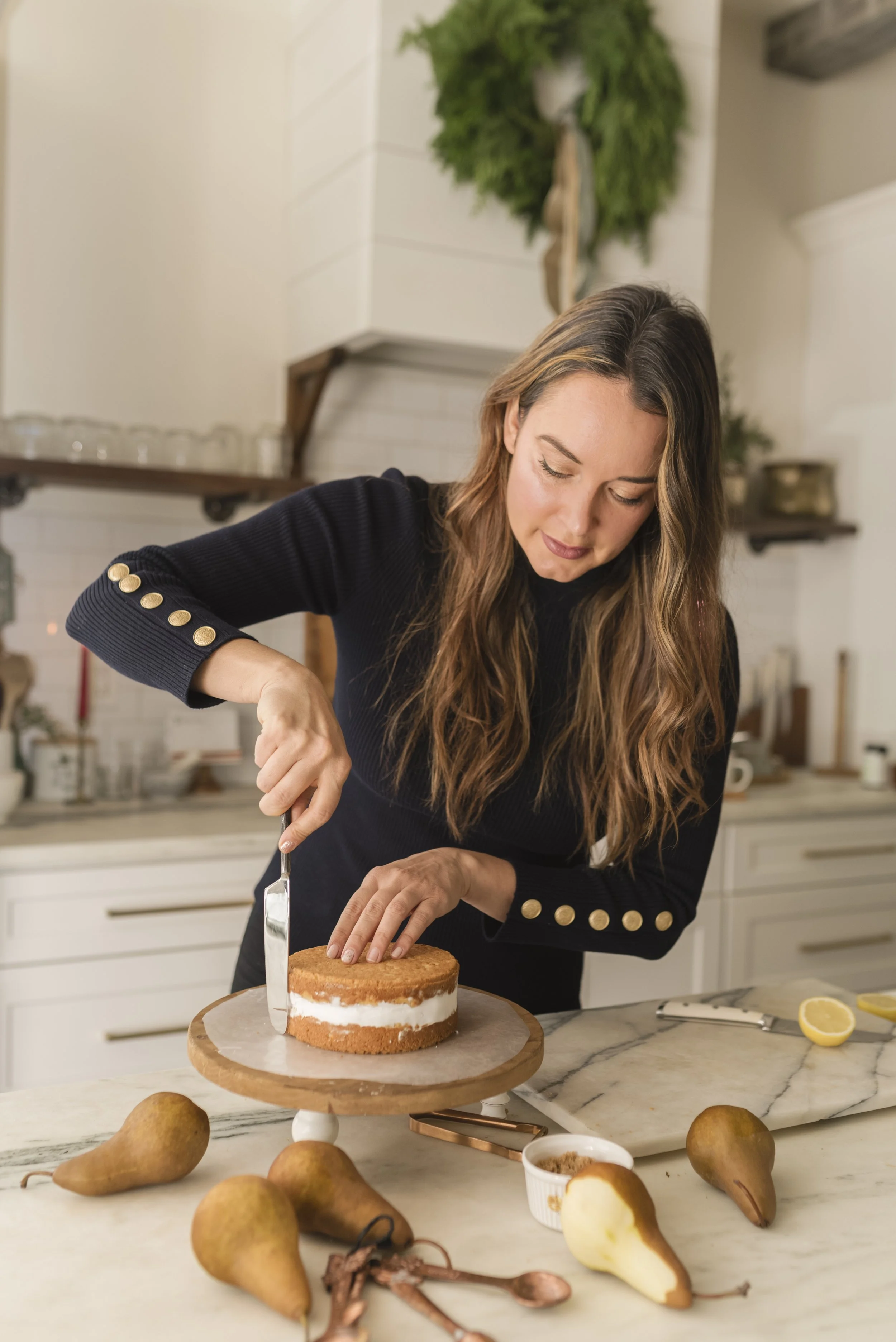 Poached Pear Caramel Cake- A December Delight! - Azure Farm