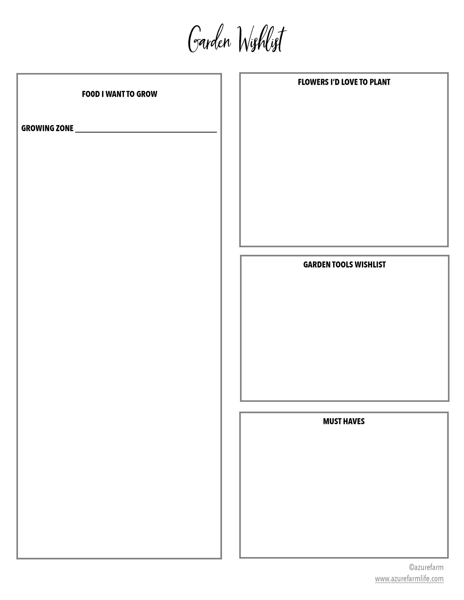 Garden Planning Printables