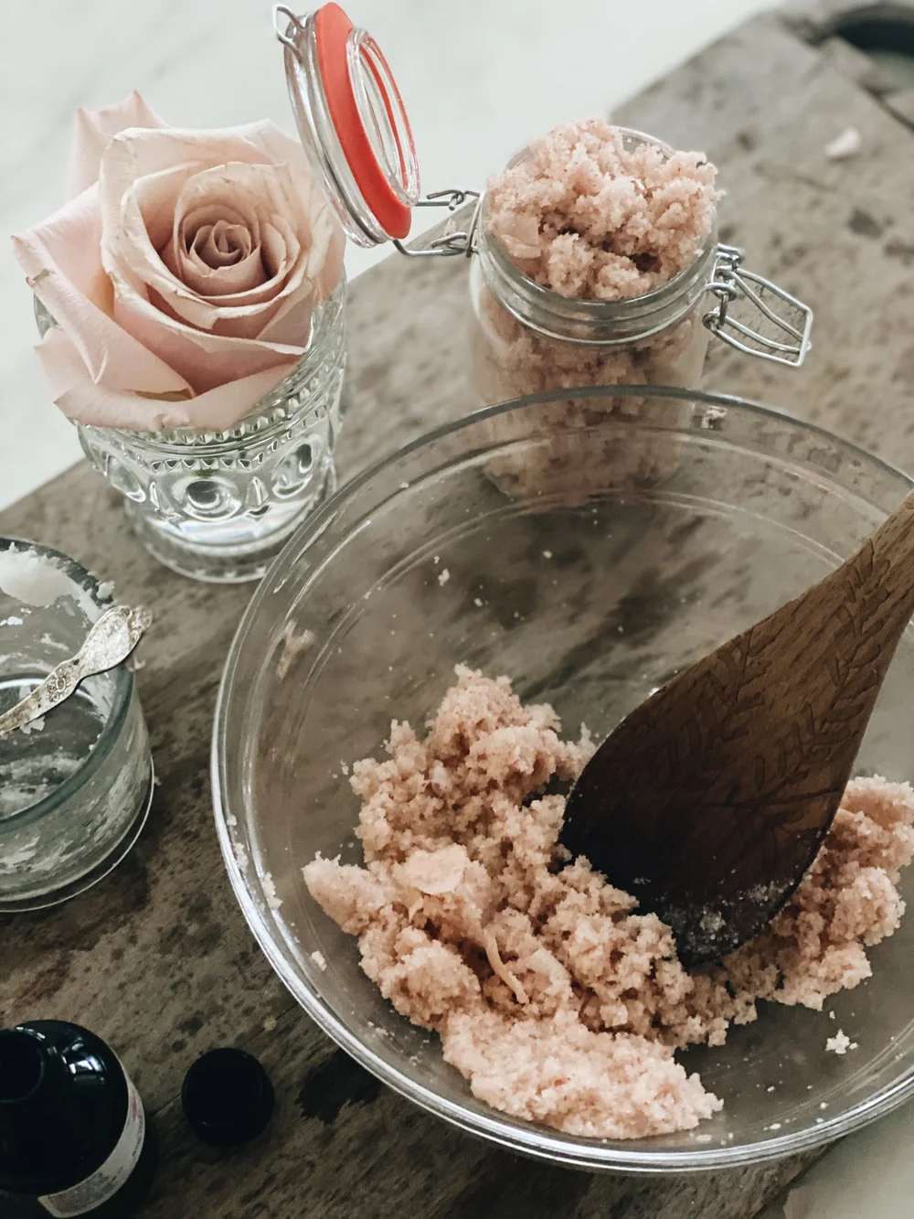 Create Your Own Pink Sea Salt Scrub