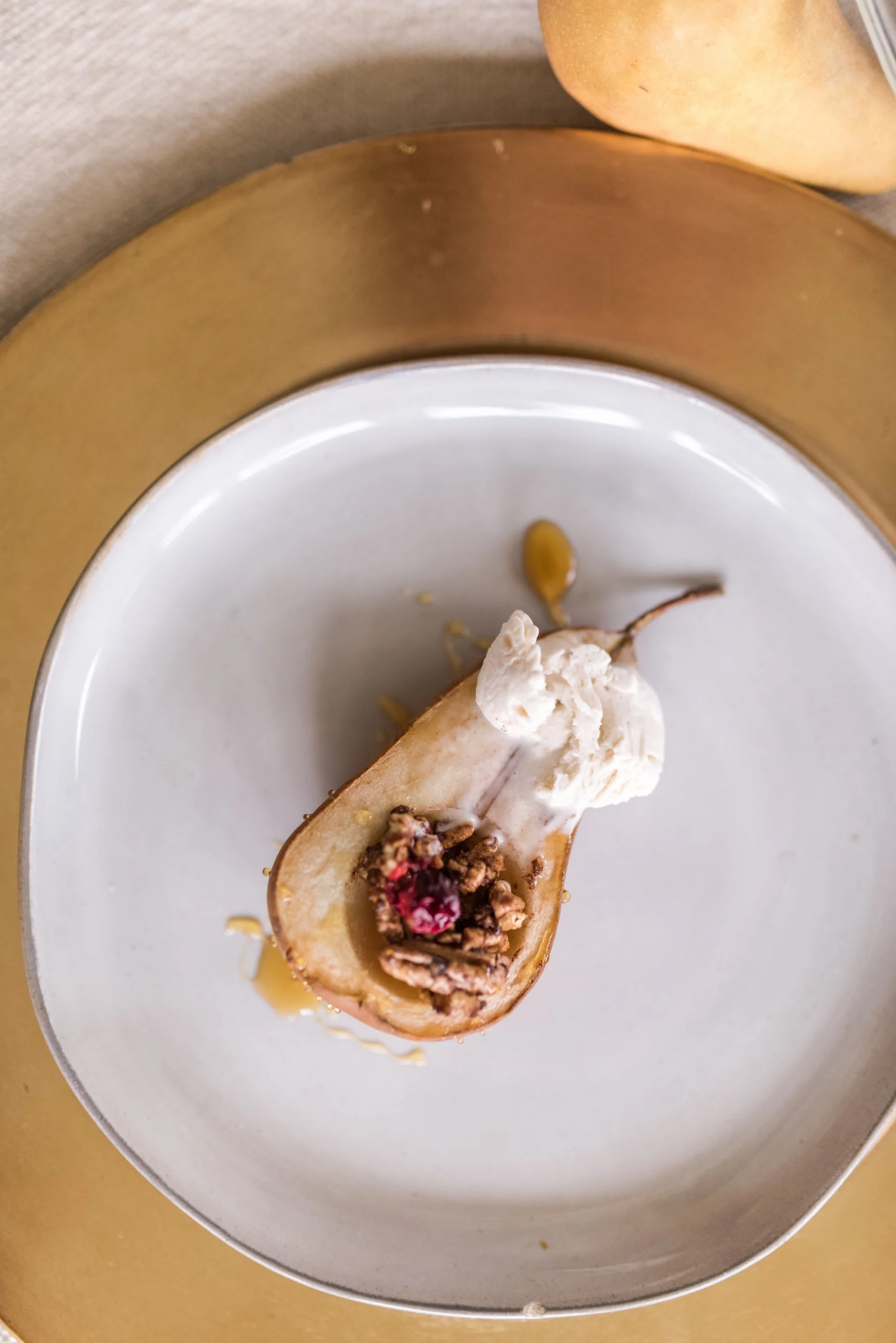 Succulent, Sweet Baked Pears Drizzled With Honey and Pecans