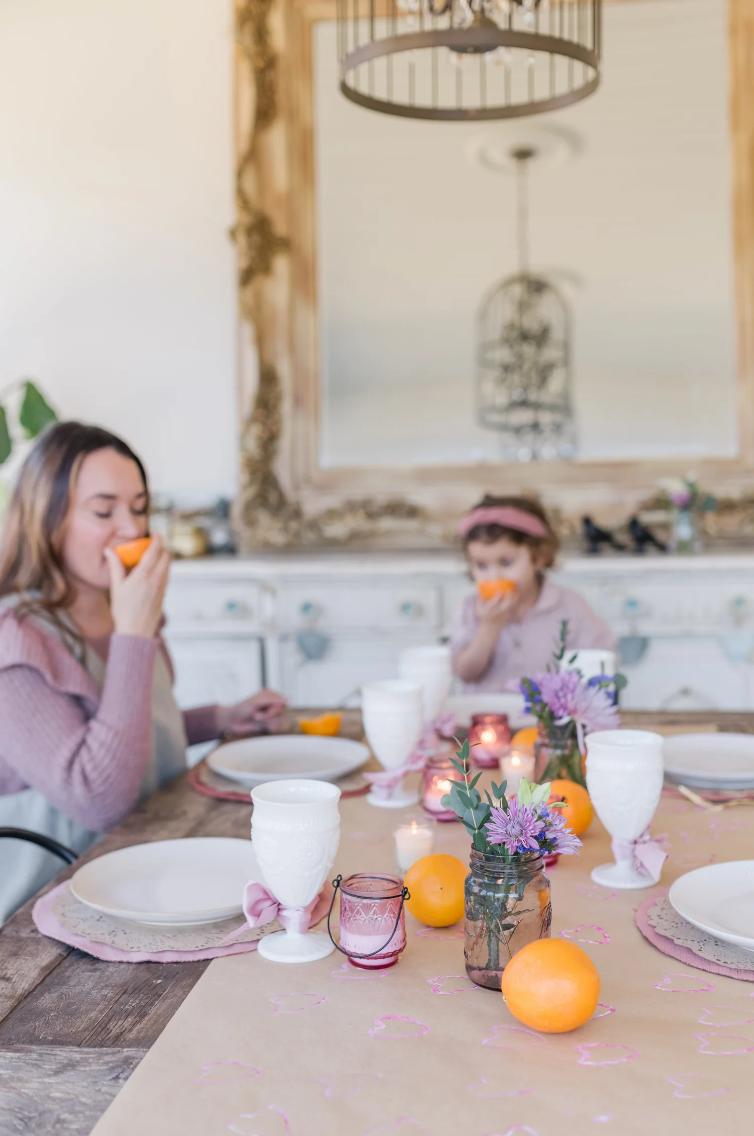 A Beautiful Valentine's Tablescape With A Fun DIY Table Runner