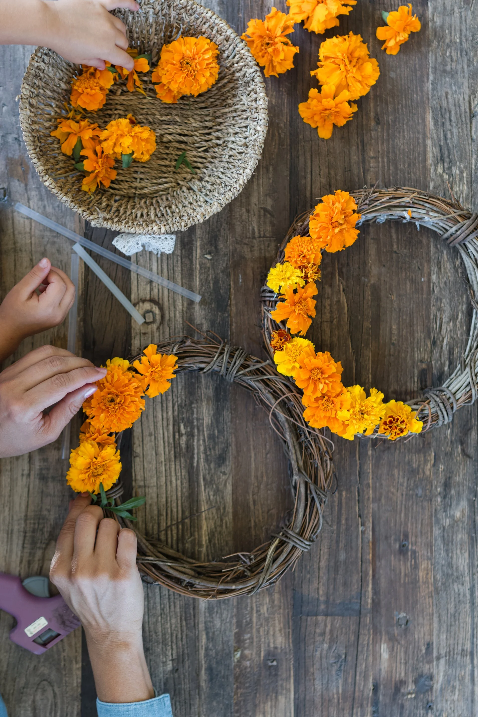 Sharing A Cozy Fall Moment With A DIY Marigold Wreath