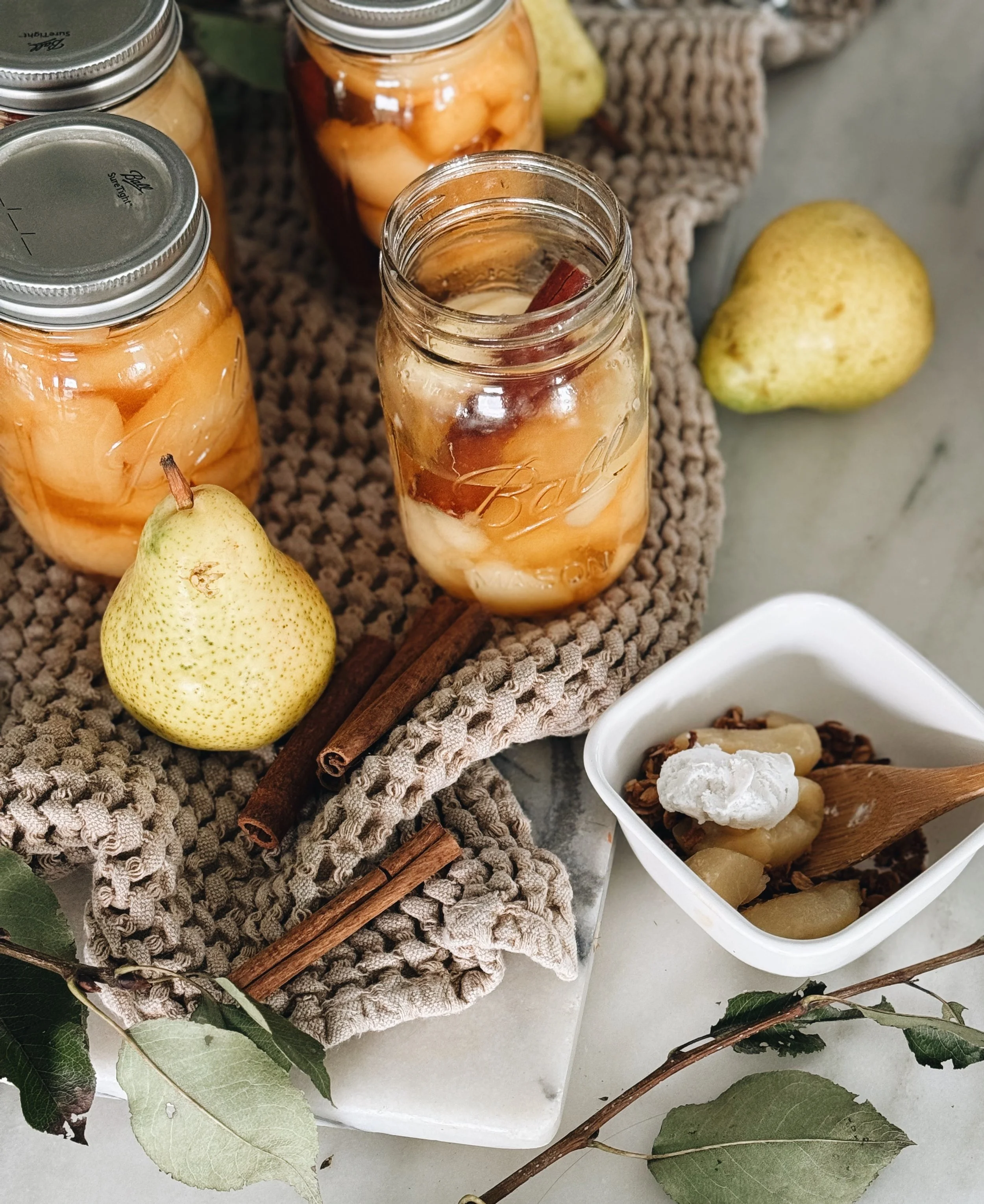 A Cozy Cinnamon Spiced Pear Canning Recipe Using Only Three Ingredients