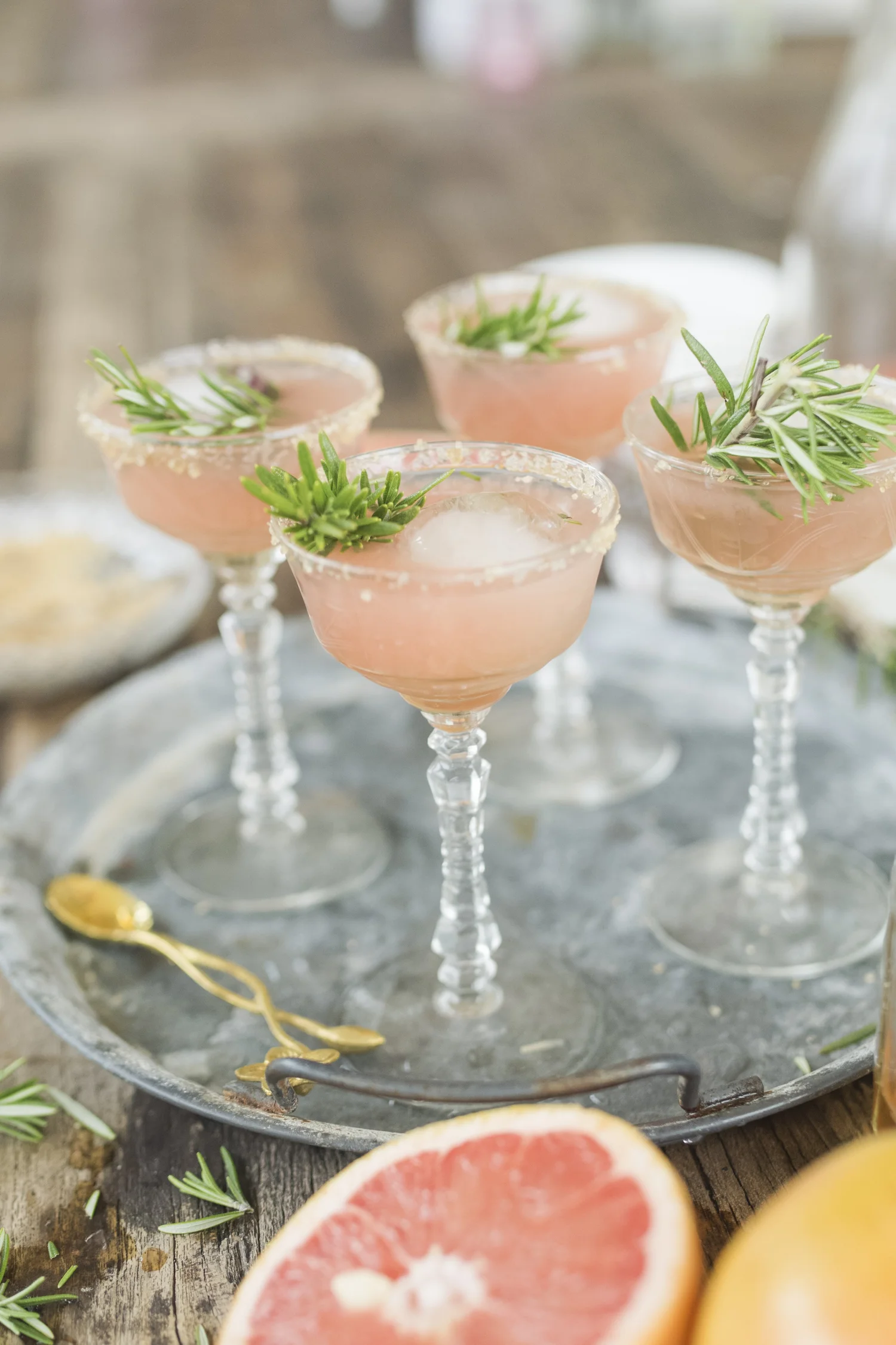 A Refreshing Rosemary And Grapefruit Mocktail