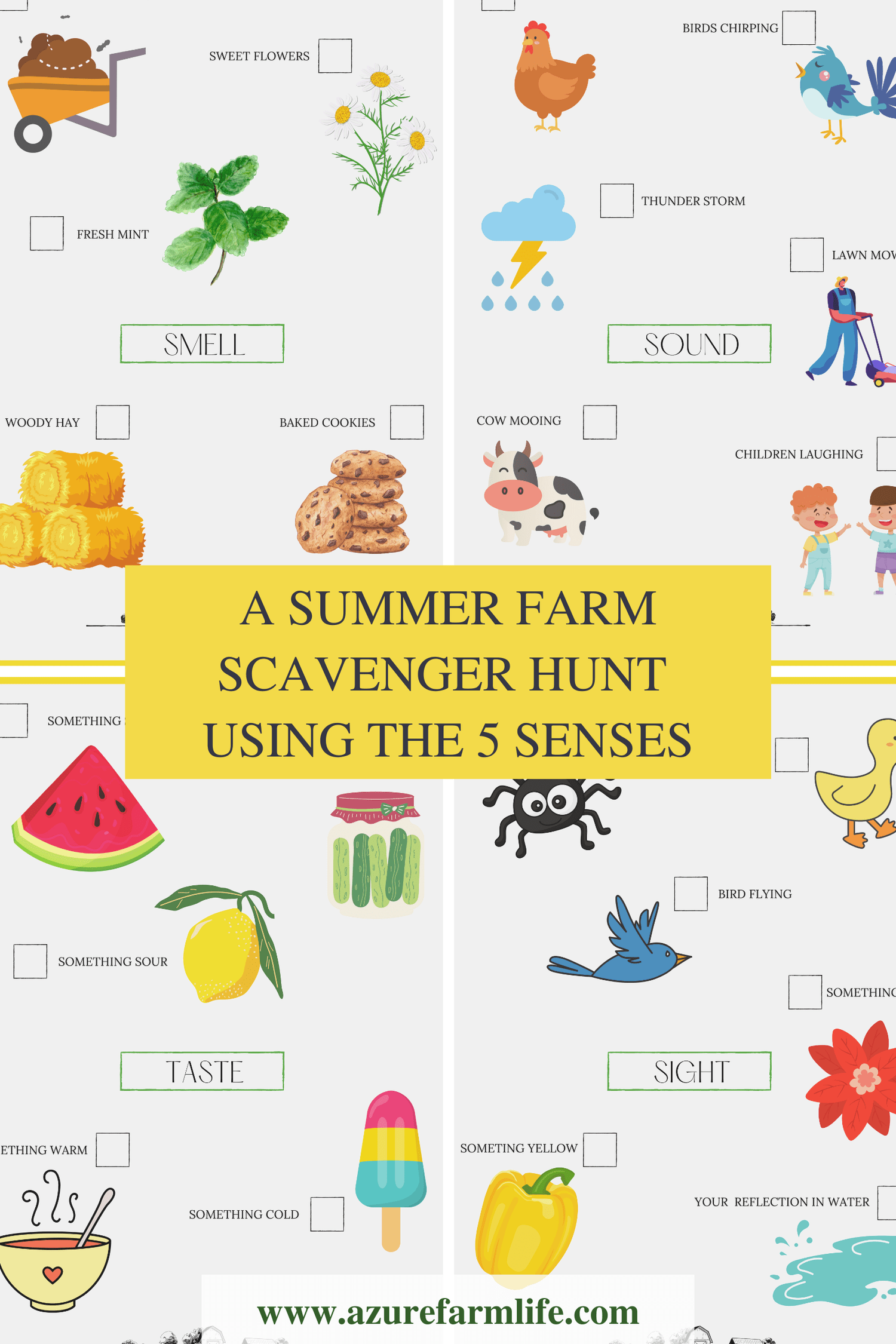 Free Printable Farm Scavenger Hunt for kids