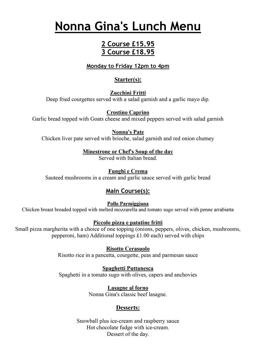 Nonna Gina's Nonna Gina's Italian Restaurant