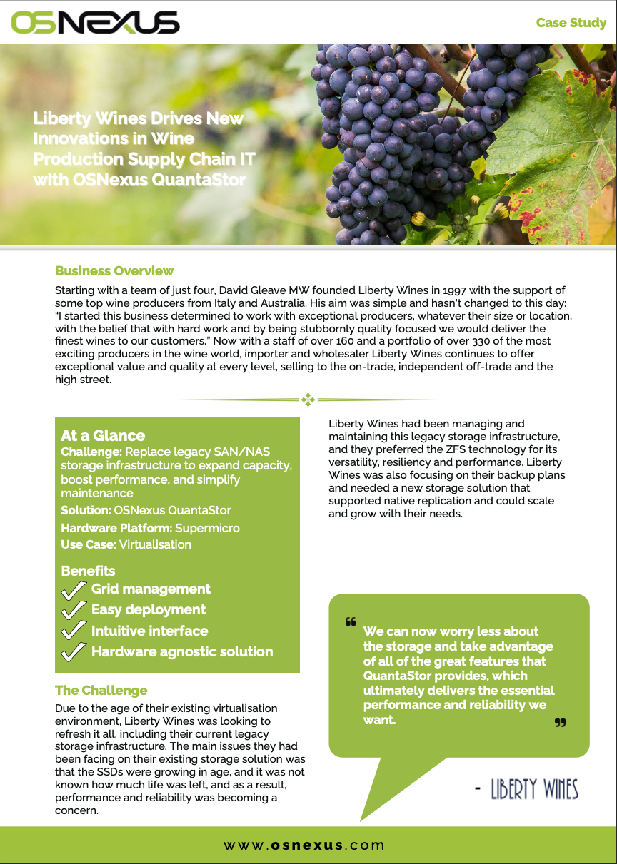 Liberty Wines Case Study — OSNexus