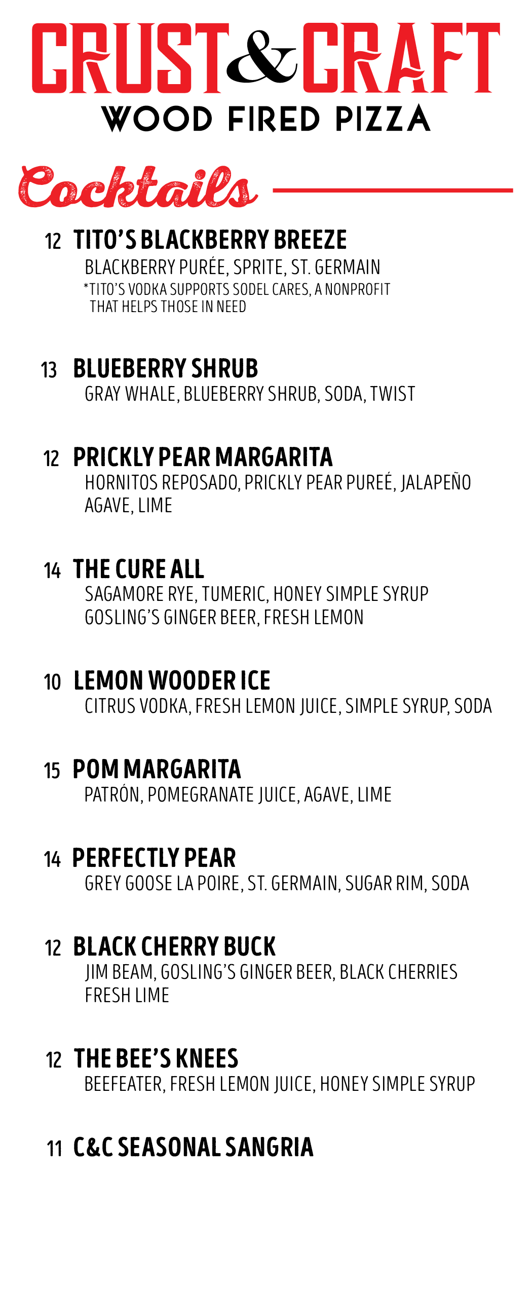 Wood Fired Pizza Menu & Specials in Rehoboth | Crust & Craft