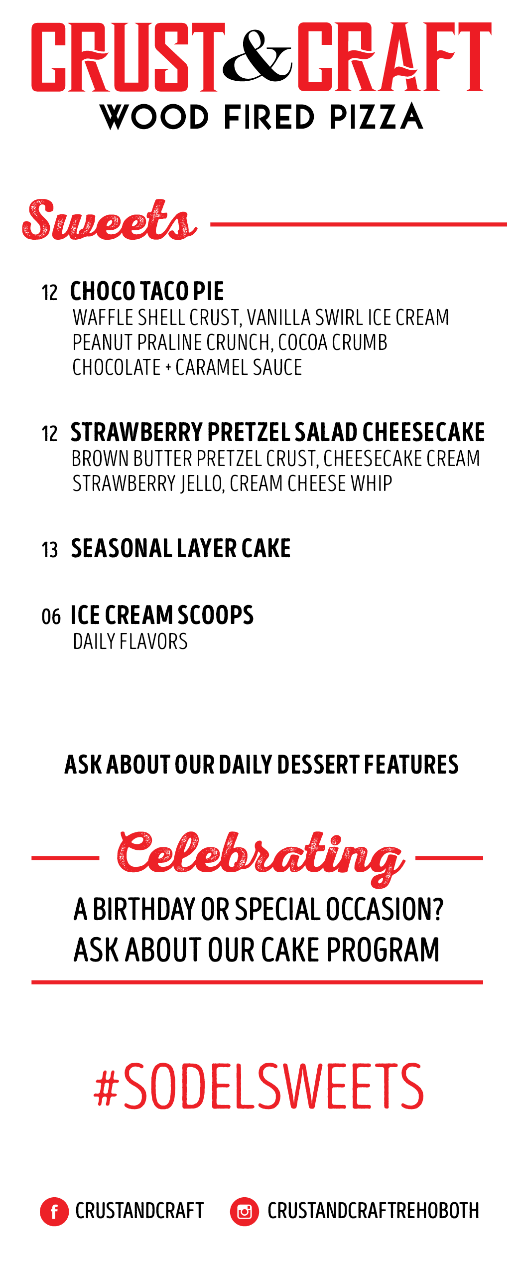 Wood Fired Pizza Menu & Specials in Rehoboth | Crust & Craft