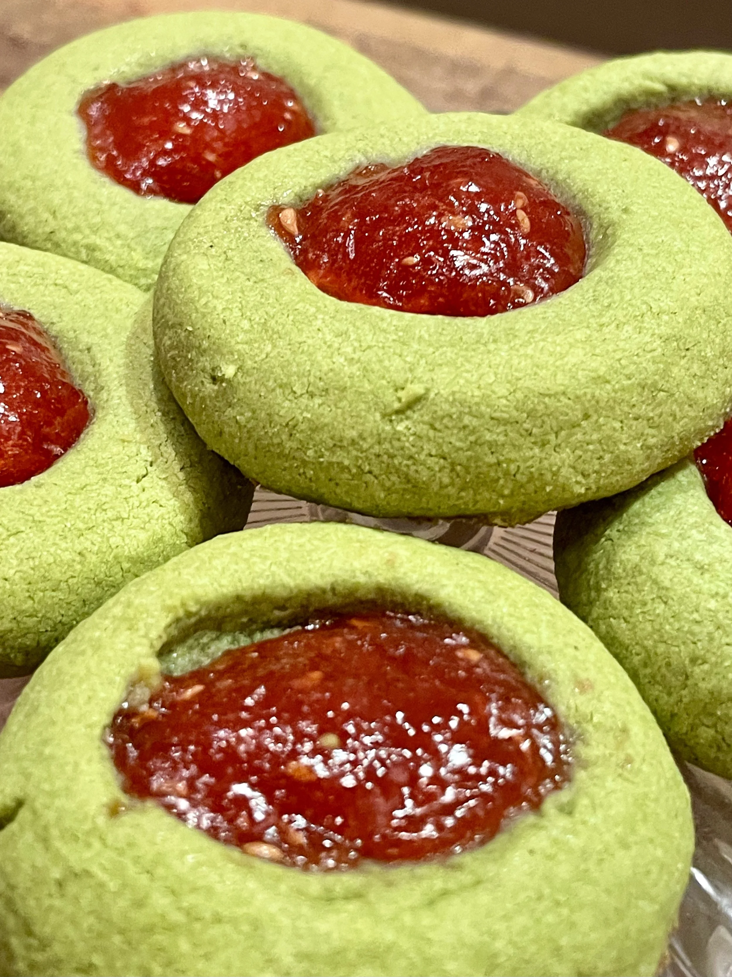 Matcha Raspberry Jam Thumbprint Cookies (+Gluten Free Option) — Sarah Freia