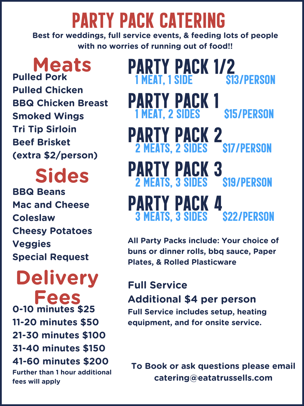 Catering | BBQ Catering Pymatuning Lake - Russell's
