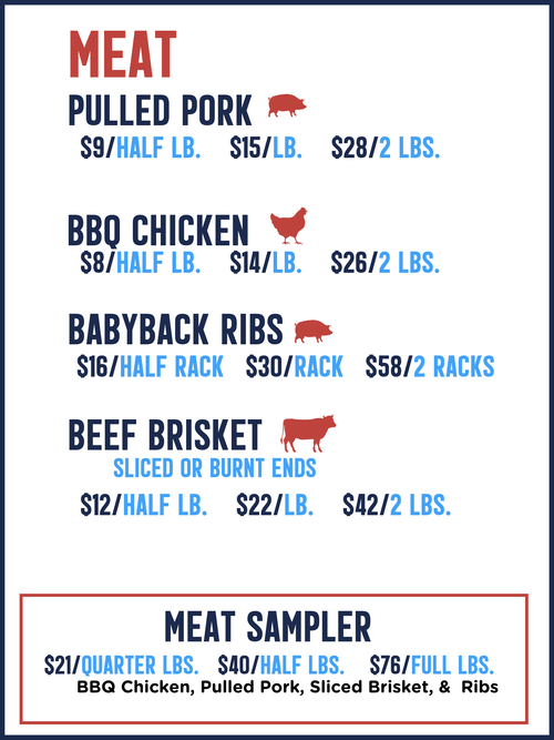 Menu | Russell's Dam Good BBQ Sauce - Russell's