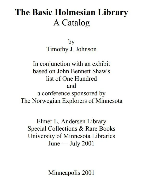 The private collection of everything Sherlockian by John Bennett Shaw ...