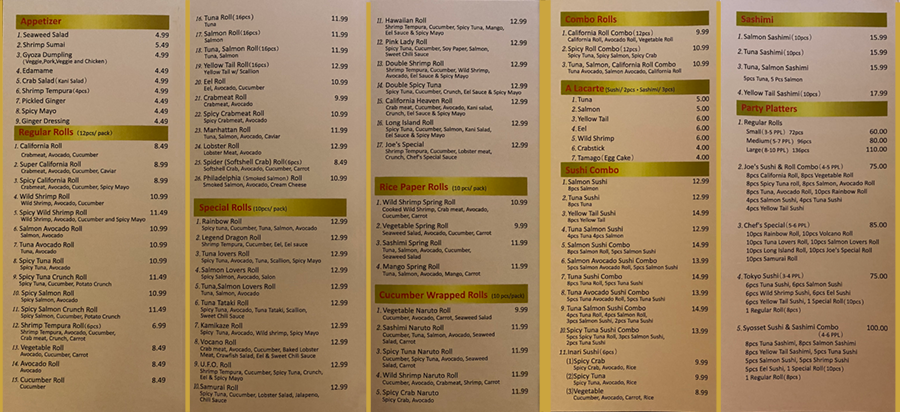 Joe's Sushi at Syosset Seafood — Syosset Seafood