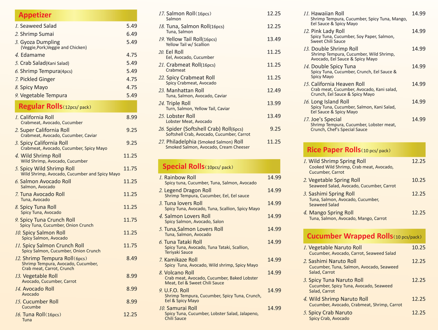 Menus — Syosset Seafood