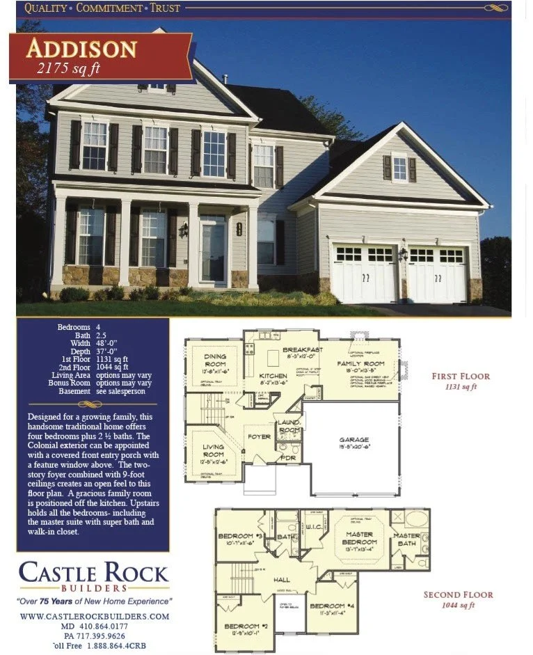 Castle Rock Builders Addison Plan 2235 sq ft 4 Bed 4 Bath — Custom Home ...