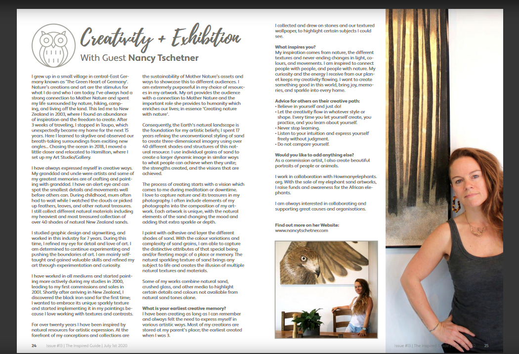 Creativity & Exhibition with guest Nancy Tschetner - an article in 'The ...