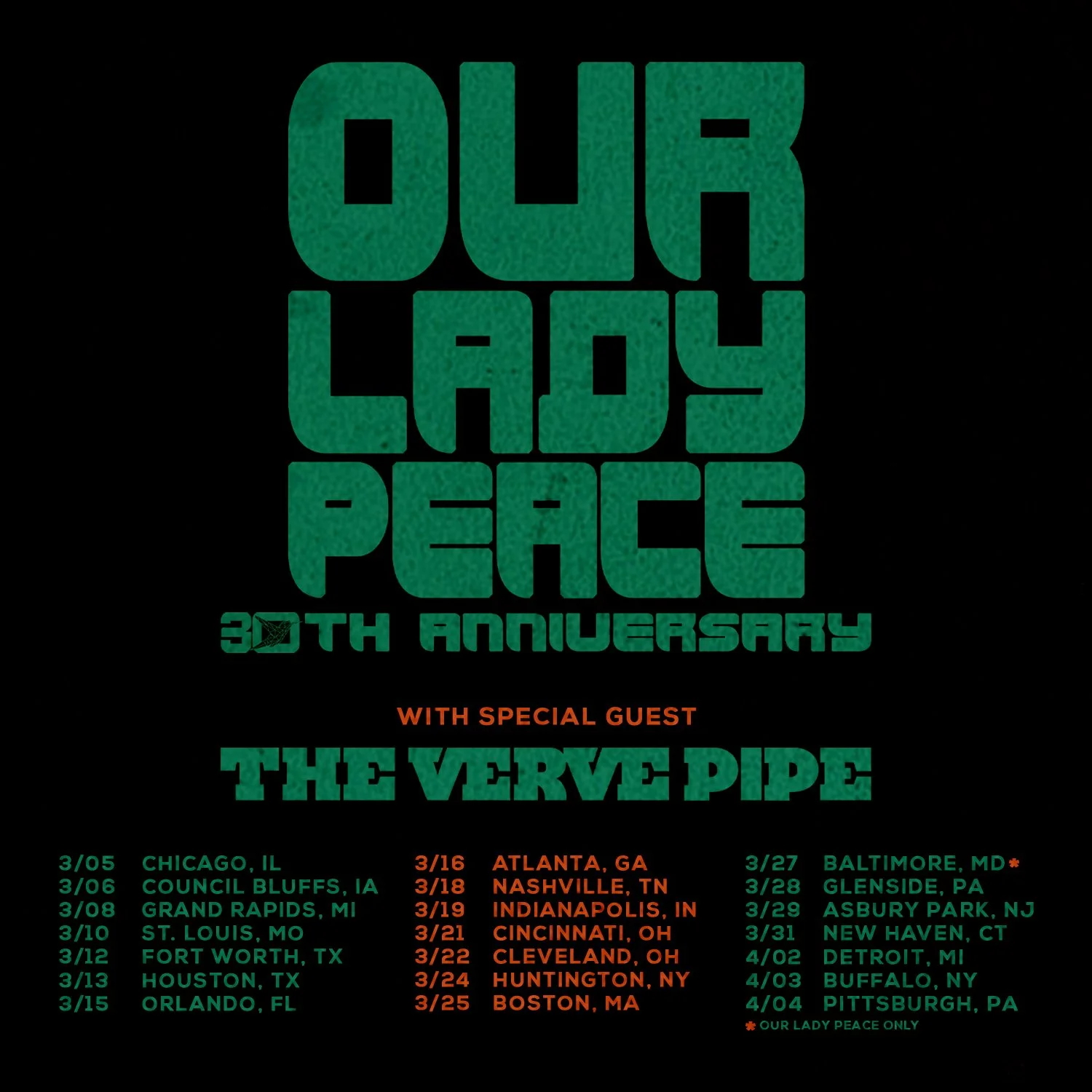 OLP30 USA 2026 — Our Lady Peace