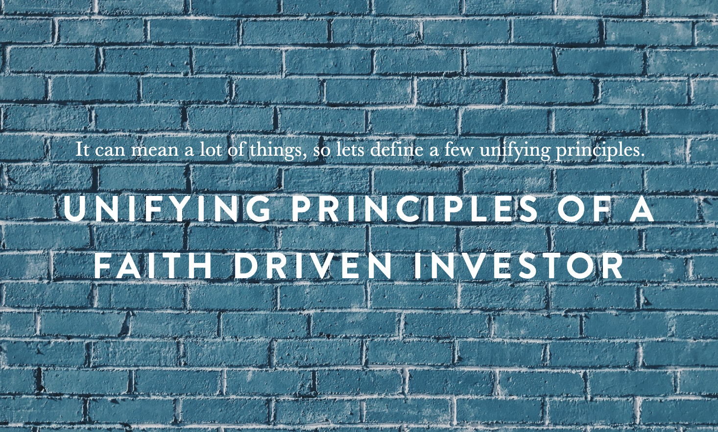Faith Driven Investor