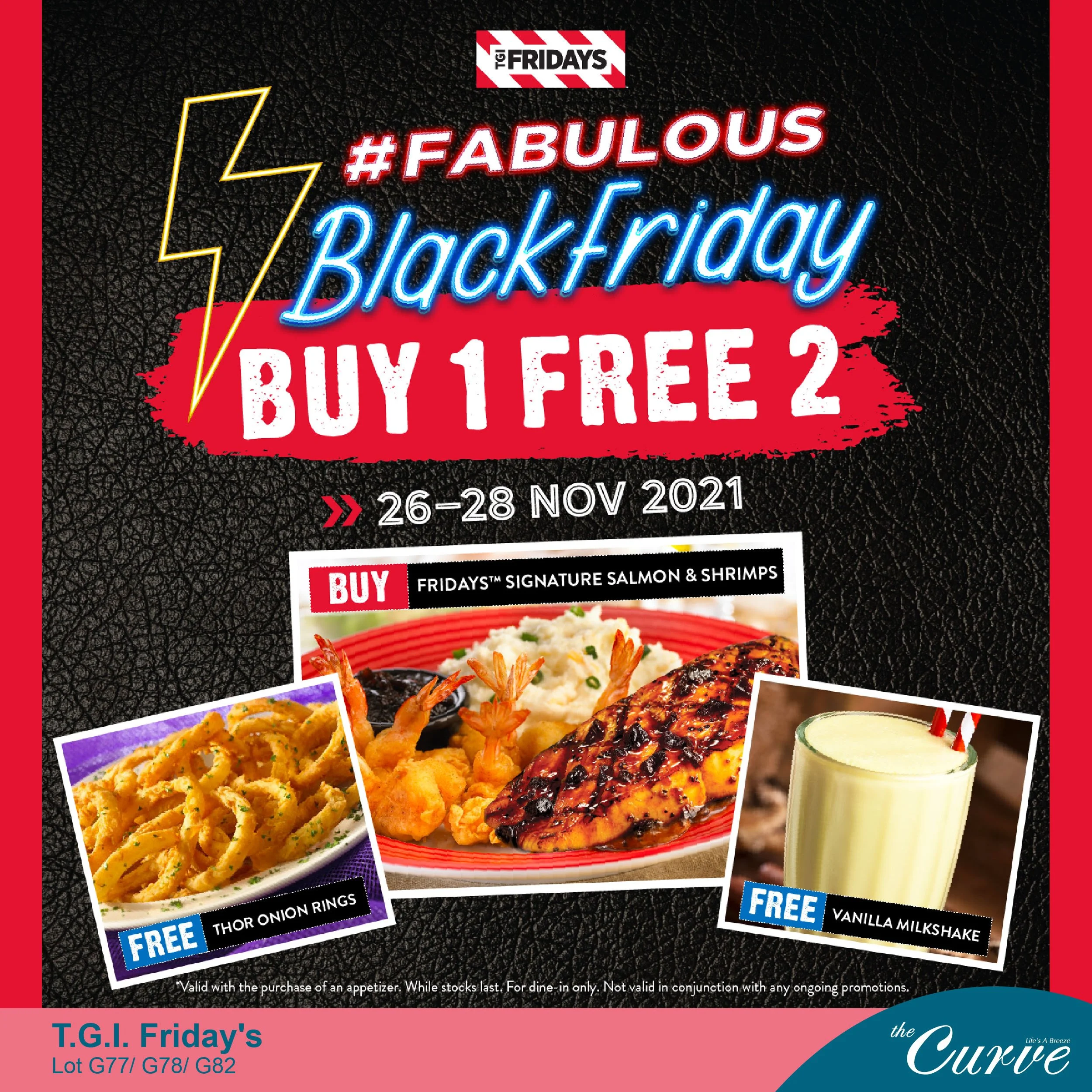 Enjoy A #FabulousBlackFriday Buy 1 FREE 2 @ T.G.I. Friday's — the Curve