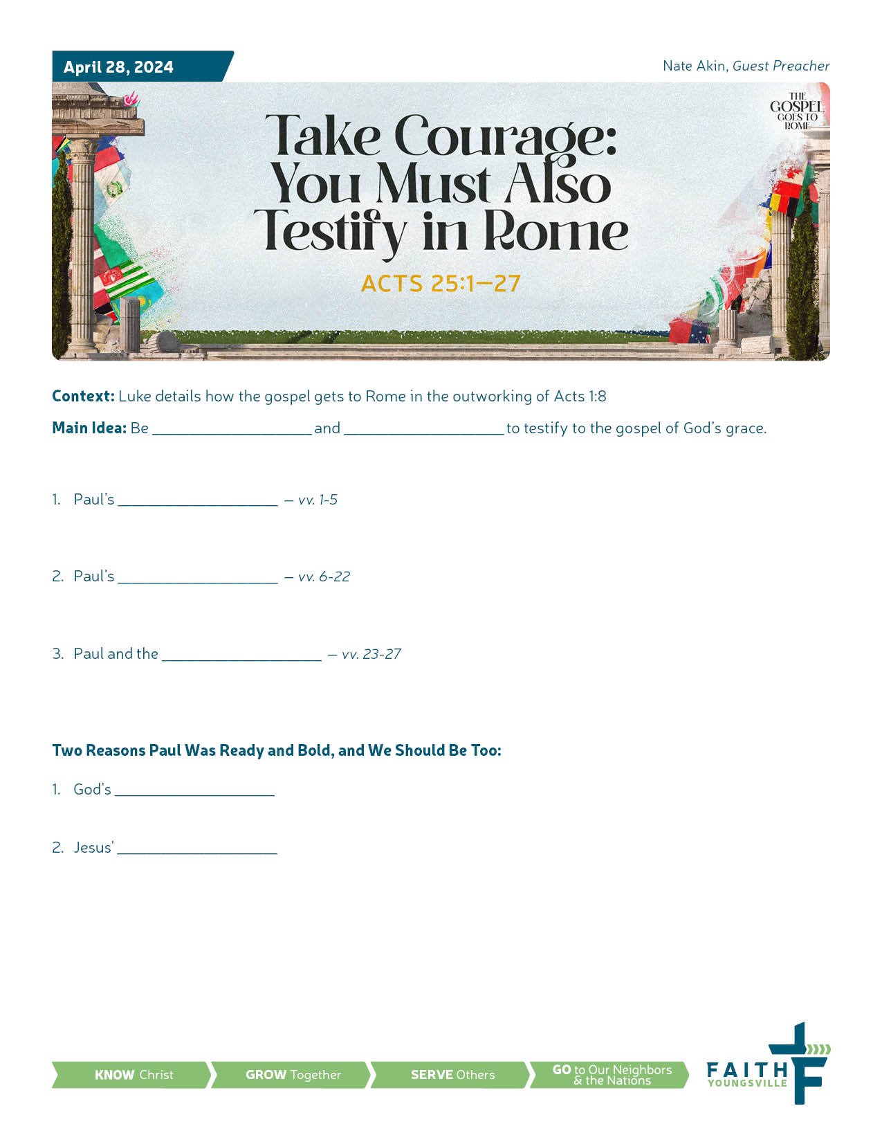 Acts — Faith Baptist Church, Youngsville, NC
