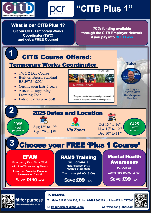 PCR Global | CITB Temporary Works Co-ordinator Training Course (TWCTC)