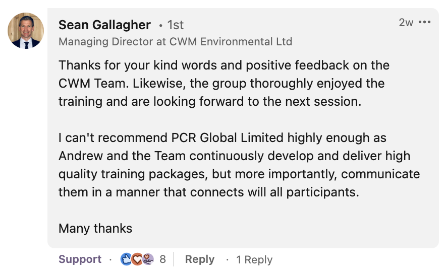 PCR Global | Incident Investigation Swansea / Virtual Online Courses.