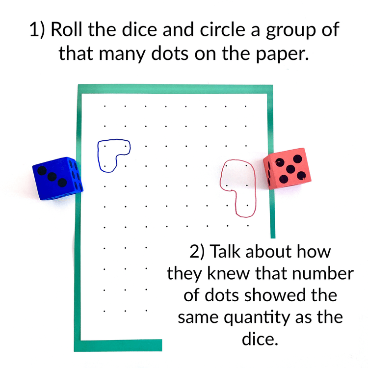 Roll and Circle Subitizing Game — Counting With Kids | Early Math Help
