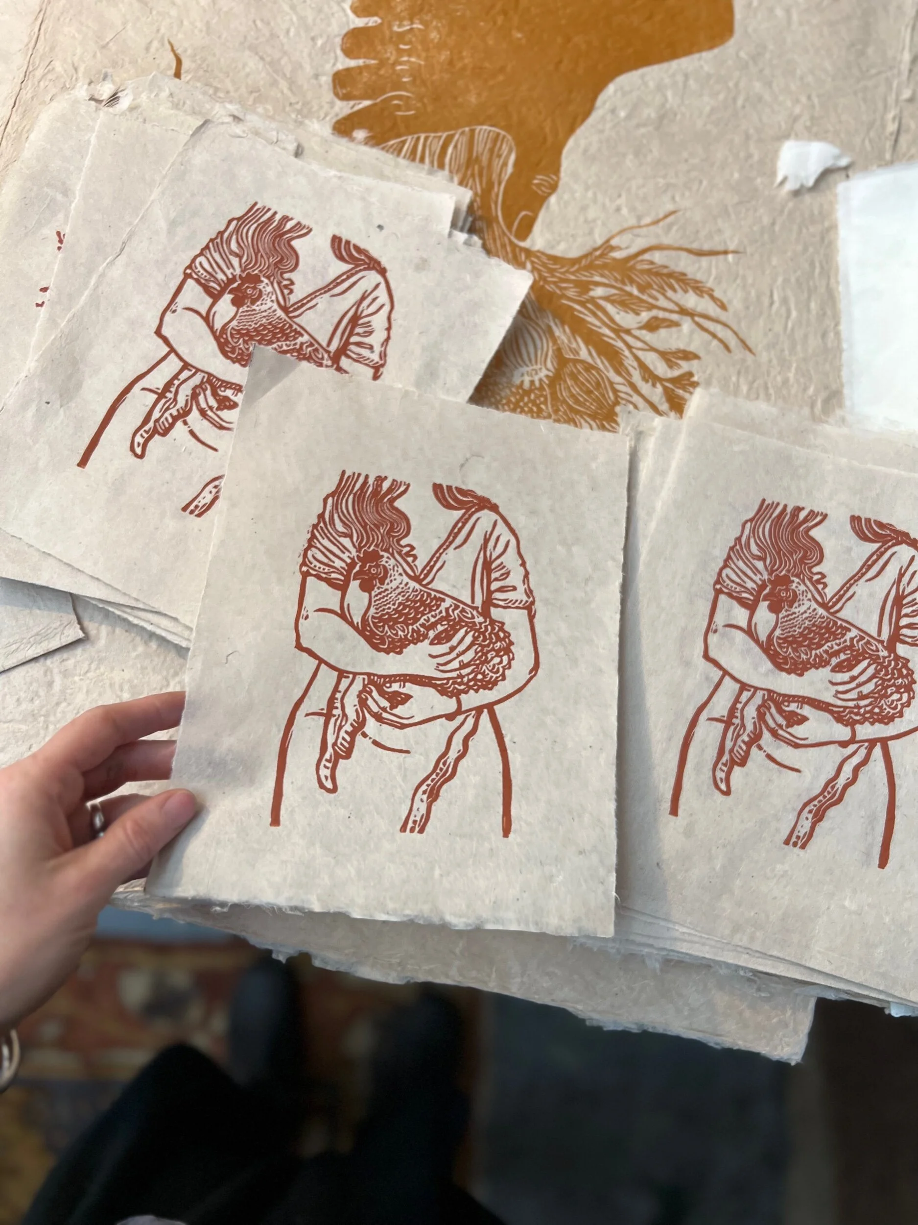 SUN - small - Linocut Print — ROSANNA MORRIS